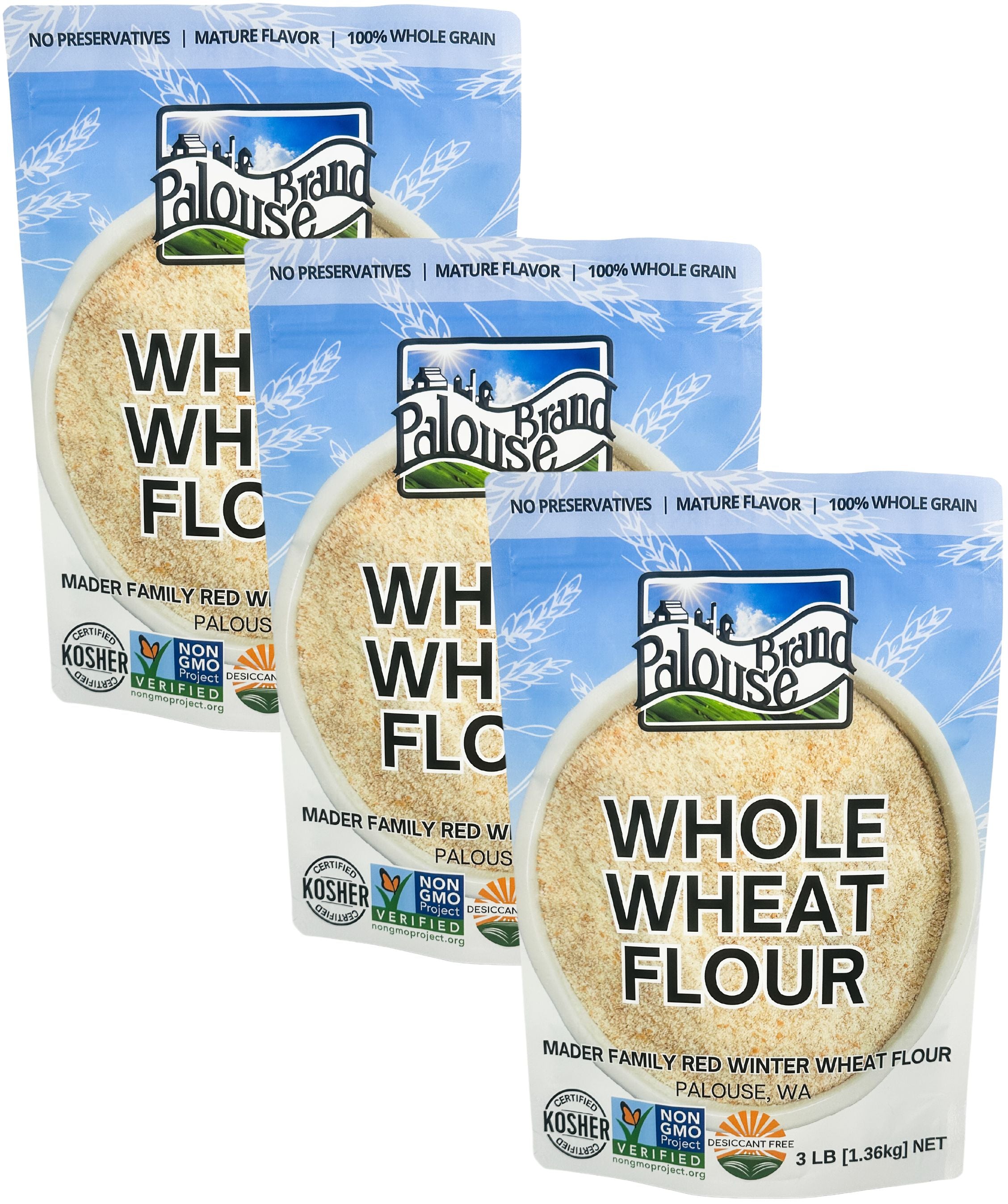 Certified Glyphosate Residue Free | Whole Wheat Bread Flour | 3 LBS ...